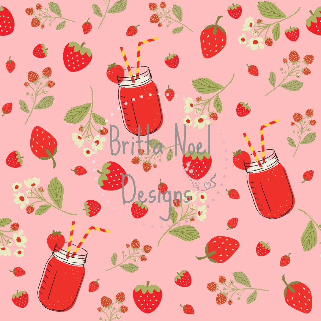 Strawberry Seamless Pattern - Etsy