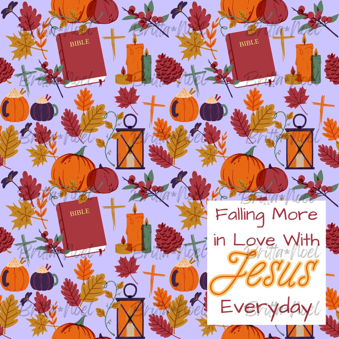 Faith Fall Seamless Design, Seamless Pattern for Halloween, Christian ...