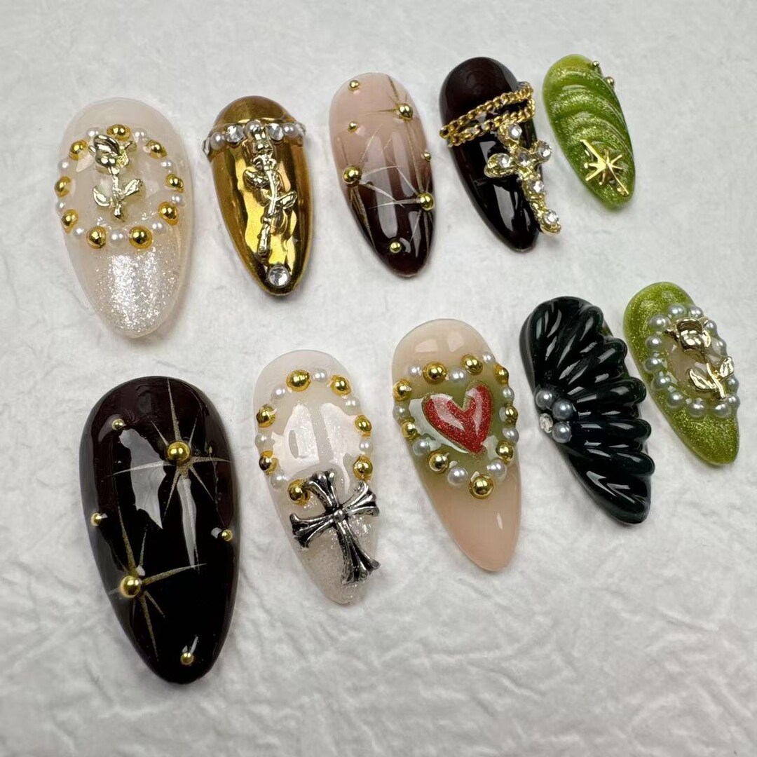 3D Nails/nailspress on /popular Nails/y2k Nails/customized Nails ...