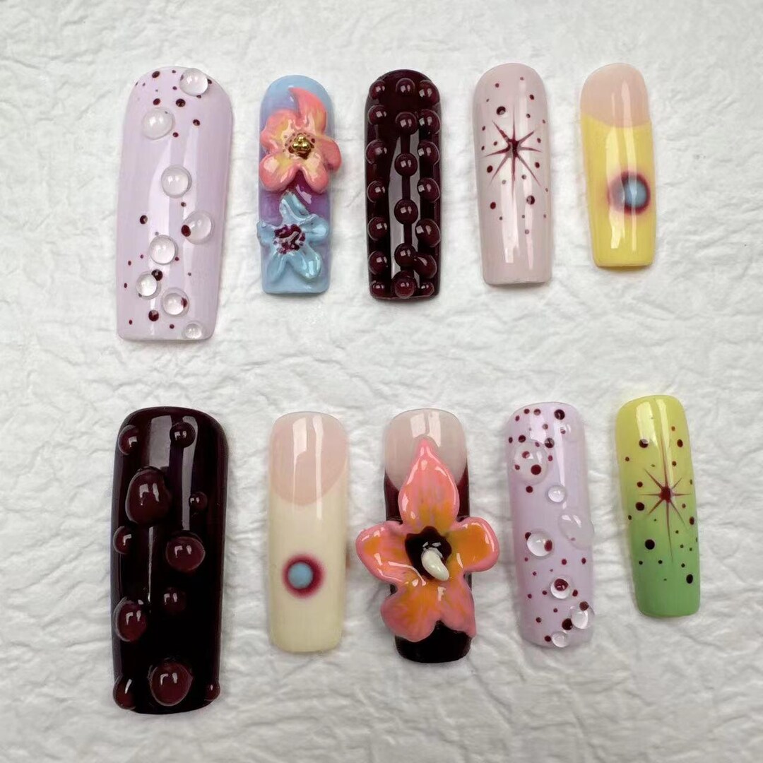 3D Nails/nailspress on /popular Nails/y2k Nails/customized Nails ...