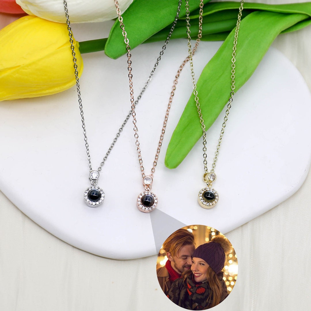 Personalized Photo Projection Necklace Picture Inside Charm - Etsy