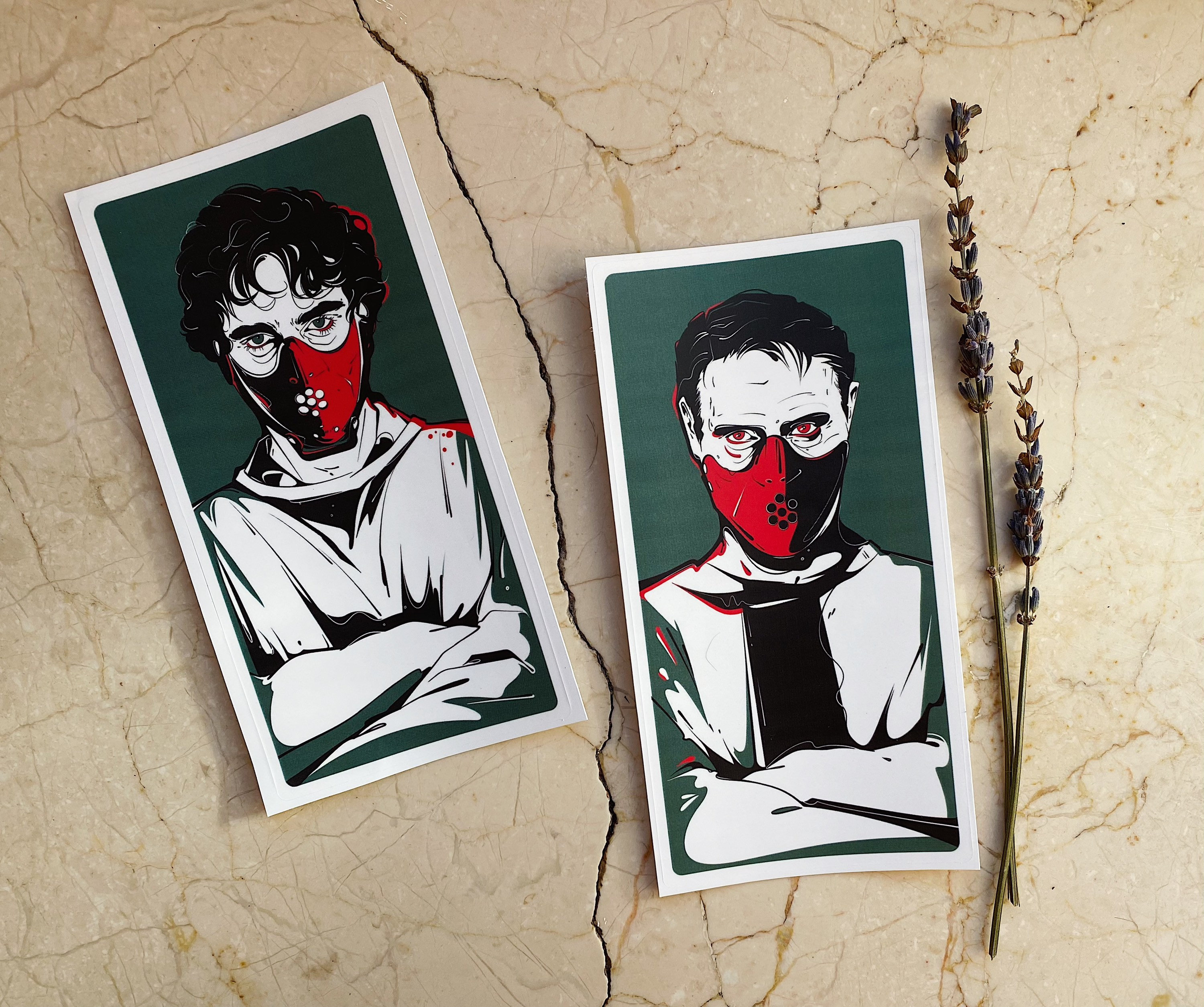 Hannibal Sticker Set of 6 Sticker Pack Hannibal Lecter and - Etsy Canada