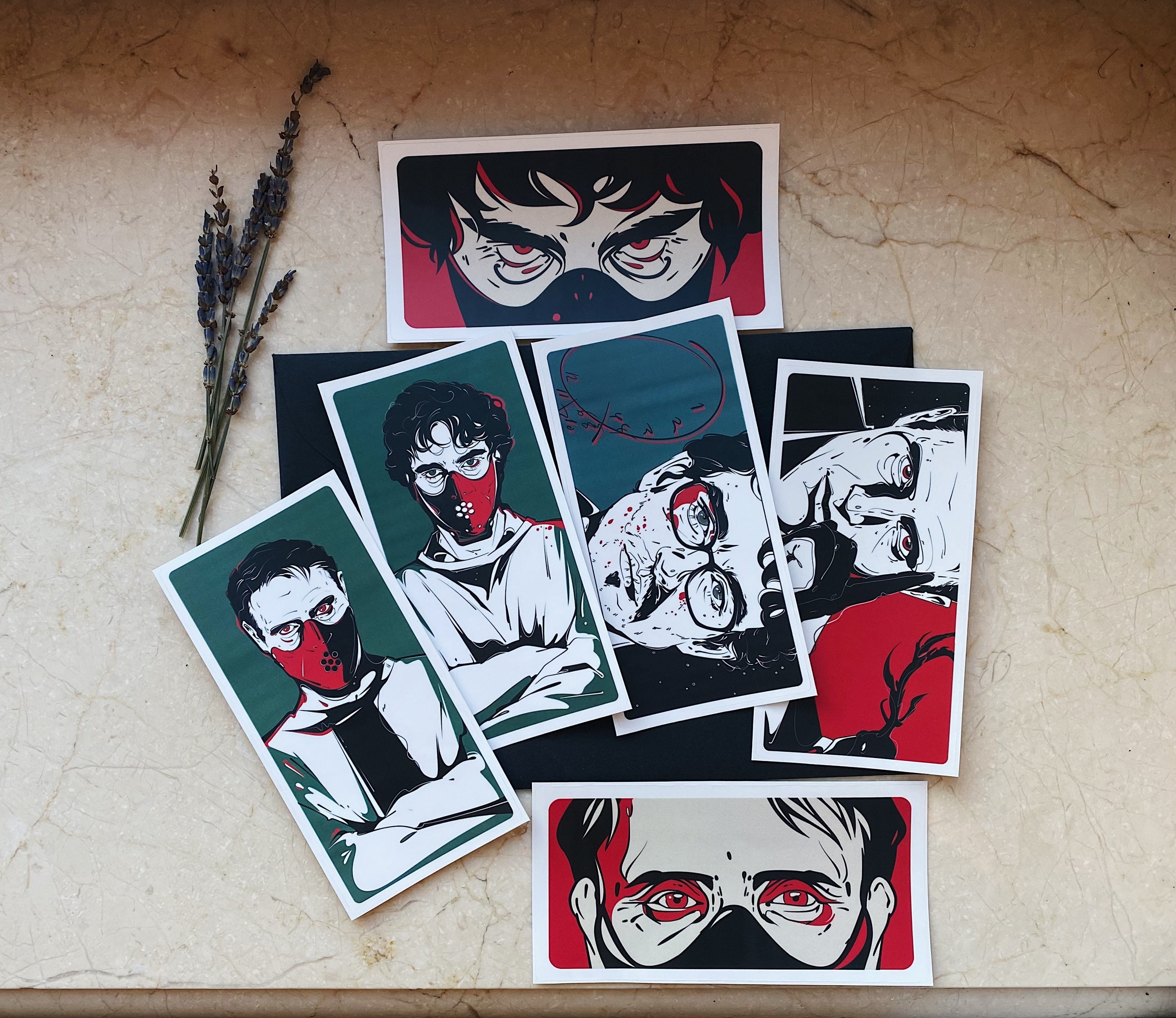 Hannibal Sticker Set of 6 Sticker Pack Hannibal Lecter and - Etsy Canada