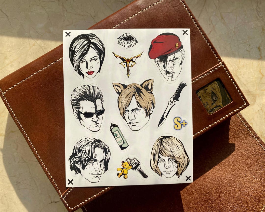 RE4R Stickers: Leon, Krauser, Ada Wong, Wesker - Resident Evil - Etsy