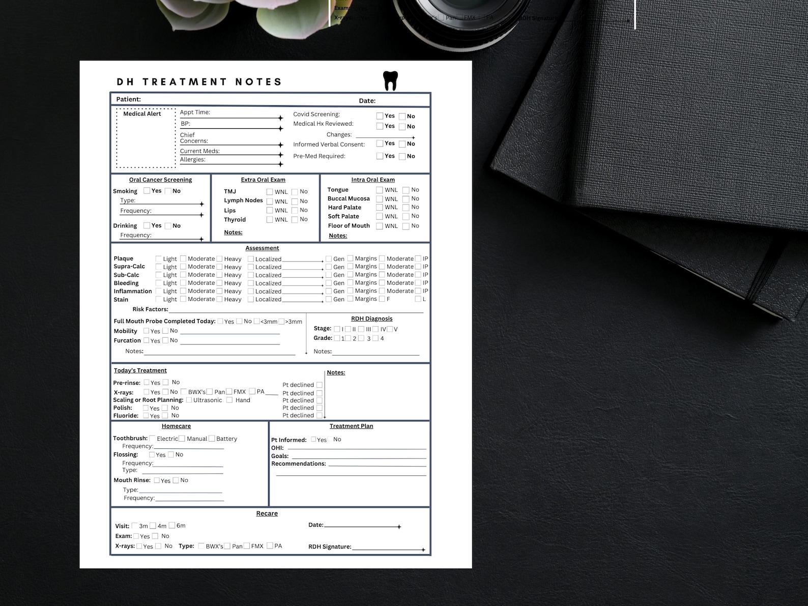 Dental Hygienist Charting Template | RDH Treatment Notes | Save Time on ...