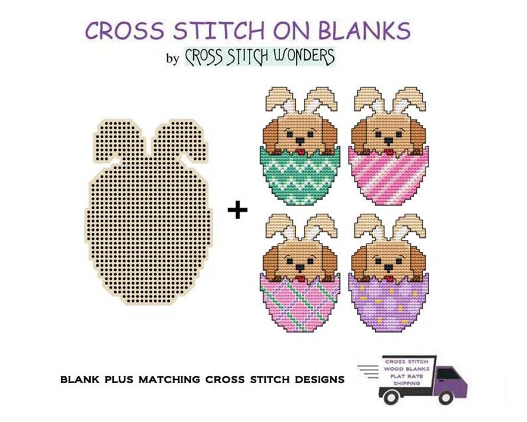 DOG Easter Egg Cross Stitch Blank Plus Matching Cross Stitch Designs ...