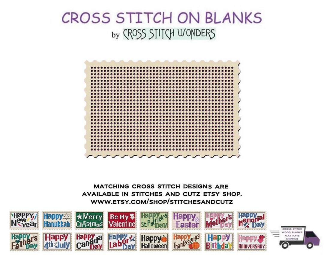 43x25 STAMP Cross Stitch Blank , Cross Stitch Blank, HDF, Laser Cut ...