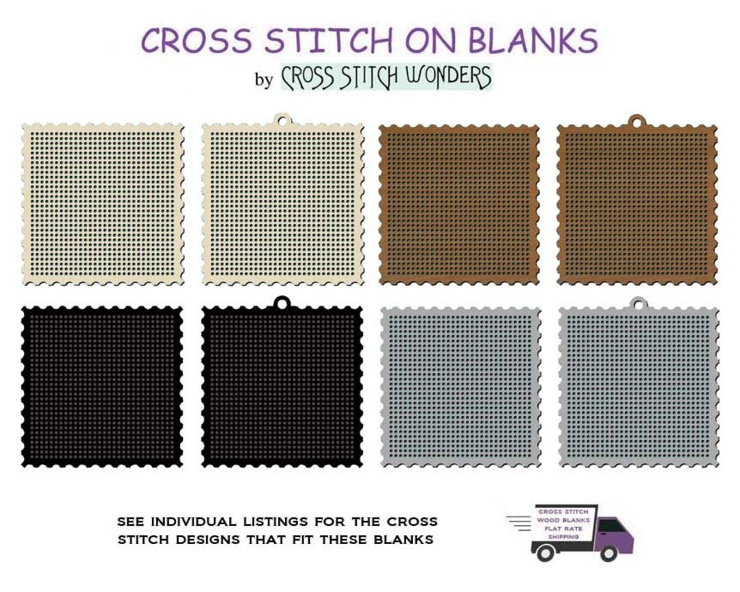 Square Stamp, Stamp, Square, Cross Stitch Stamp, Gift Tag, Cross Stitch ...