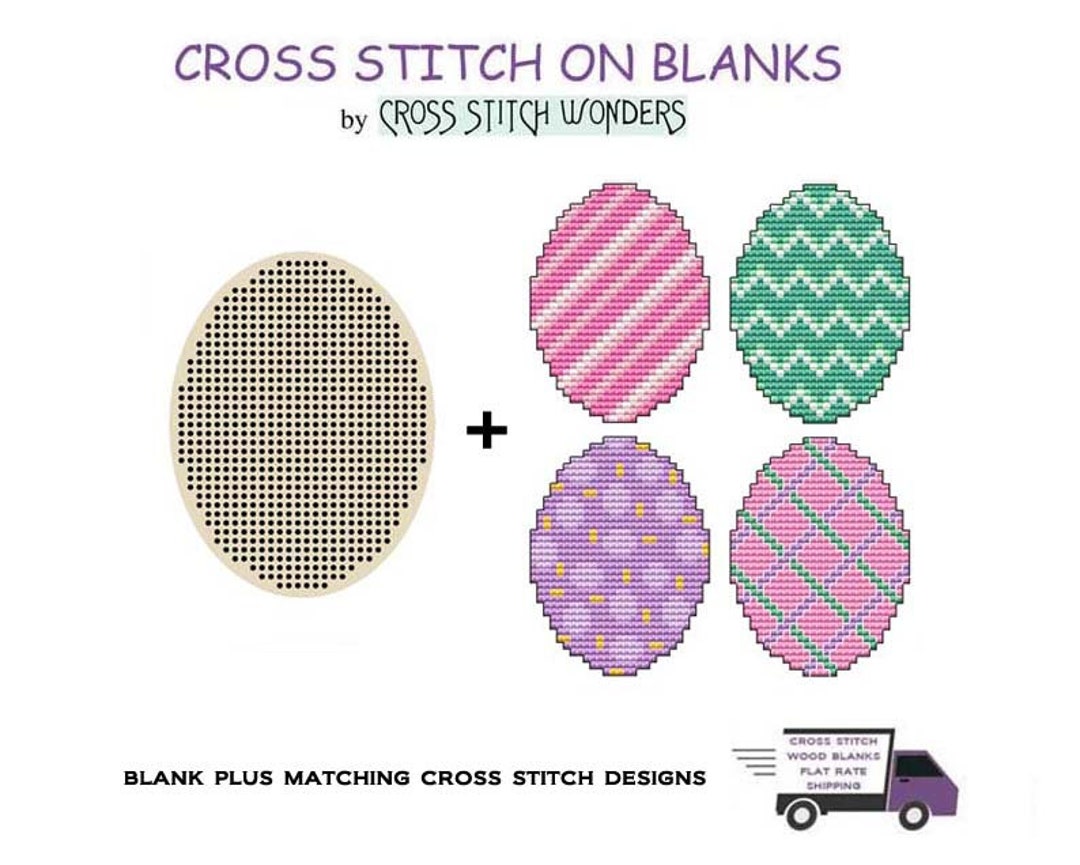 EASTER EGG Cross Stitch Blank Plus Matching Cross Stitch Designs ...