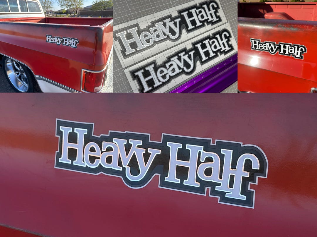 Pair of Heavy Half Replica Stickers Decals, Fits Chevrolet, Chevy, GMC ...