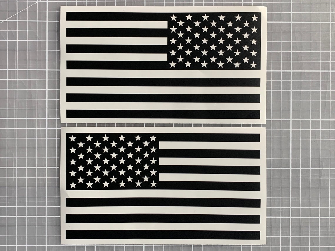 Set of 2 Matte Black American Flag Decal Stickers Jeep - Etsy