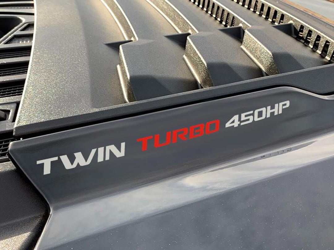 Twin Turbo 450HP Die Cut Sticker Decal, Customizable Color and HP, Fits ...