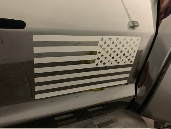 Set of 2 Matte Gray American Flag Decal Stickers Jeep | Etsy