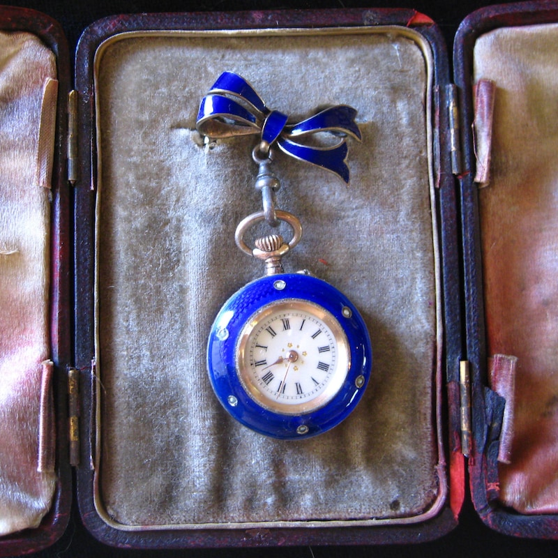 Antique Enamel Watch Pendant - Etsy