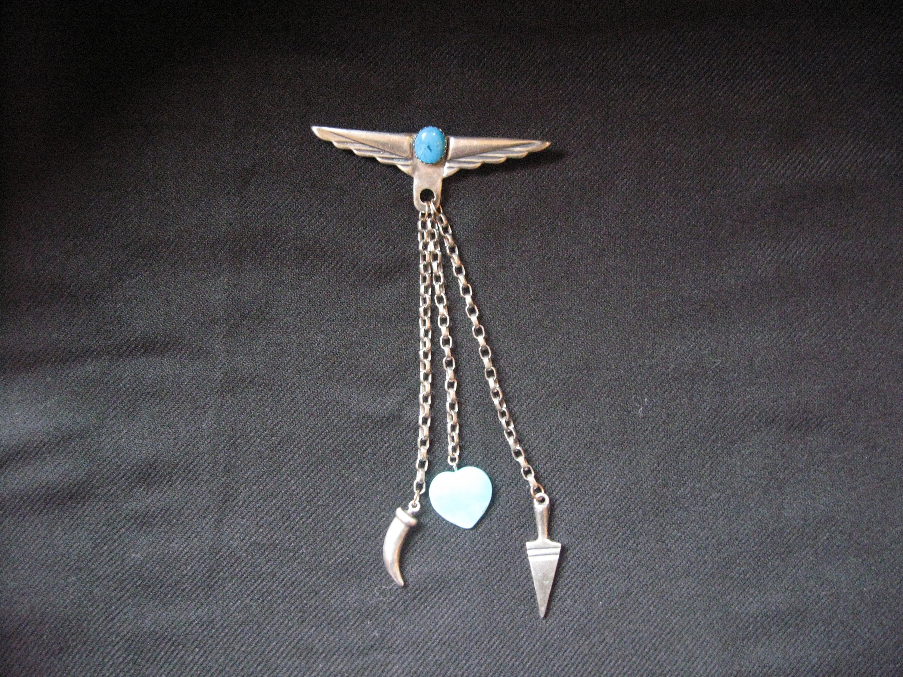 Handmade Signed Sterling Silver and Turquoise Pendant Pin - Etsy Australia