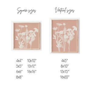 Cream Rust Gray Flower Gallery Set, Wildflower Wall Art Prints, Rustic ...