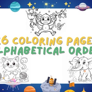 26 Coloring Pages Alphabetical Order for Kids Toddlers Preschoolers ...