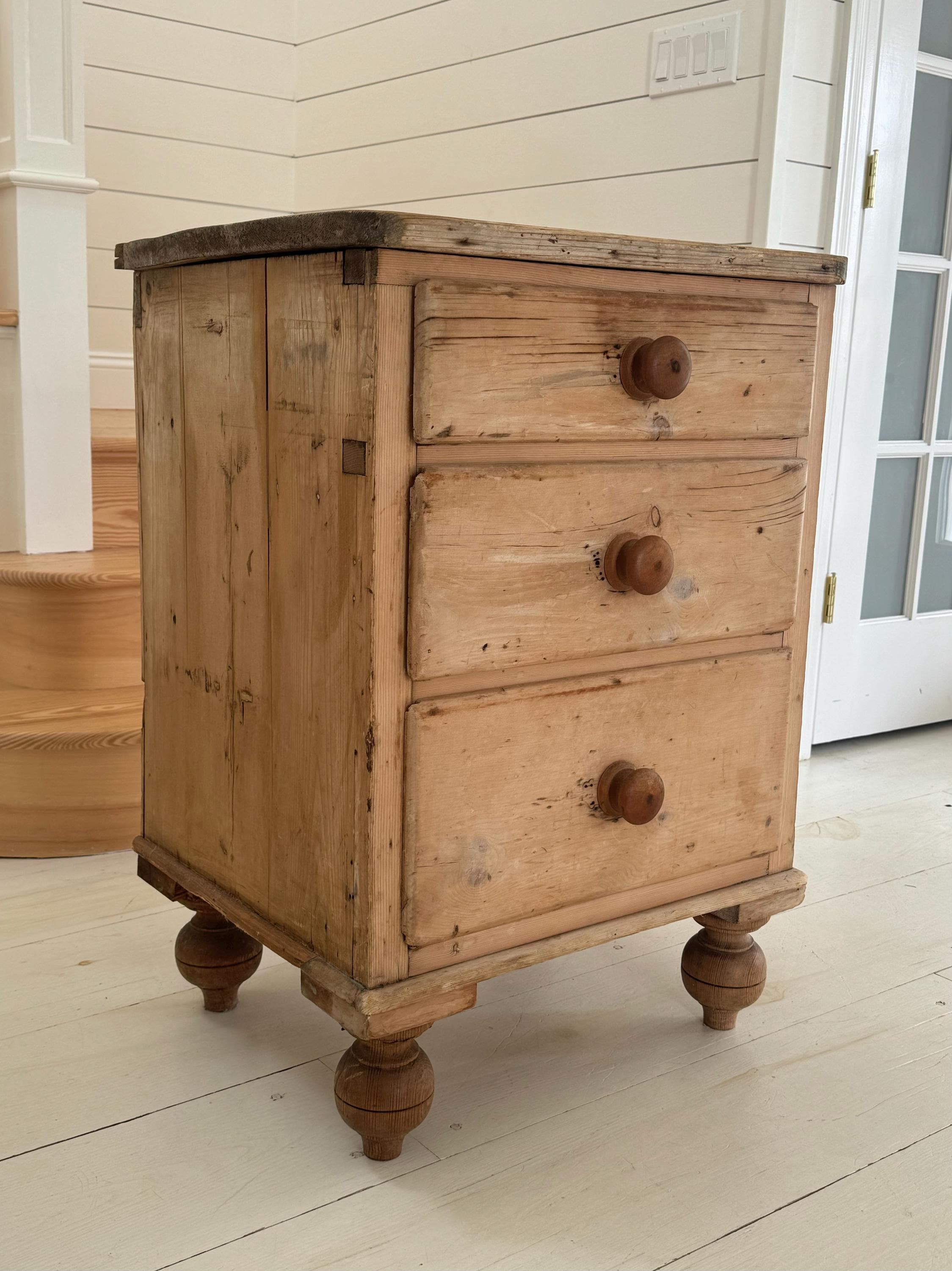 Antique English pine nightstand