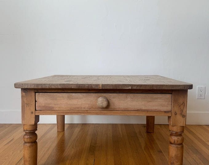 Antique English Pine Coffee Table - Etsy