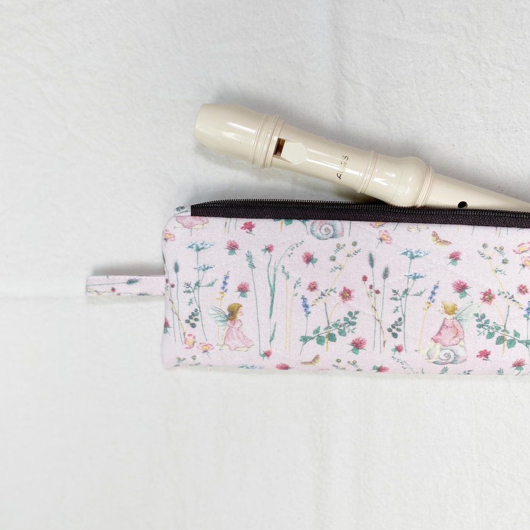 Handmade Quilted Pink Fairy Music Instrument Case for Soprano Recorder ...