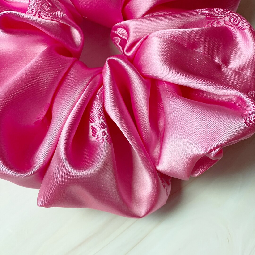 Hot Pink Oversized Hair Scrunchie, Hanbok Scrunchies - Etsy