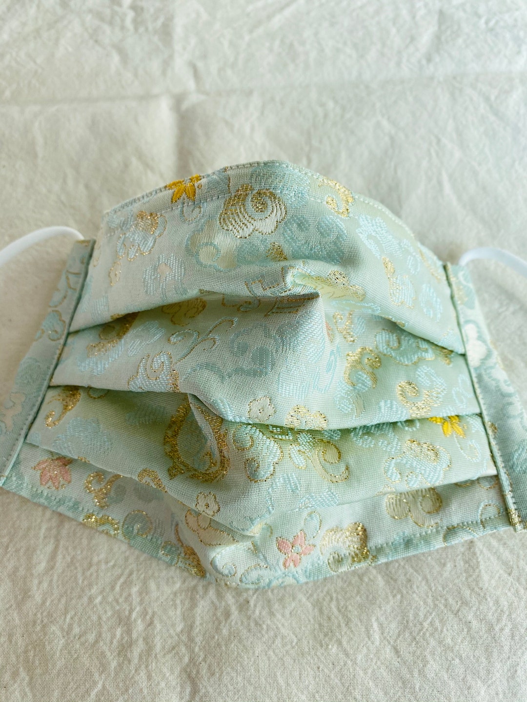 Mint Gold Hanbok Face Mask 3layers Nose Wire Filter Pocket - Etsy