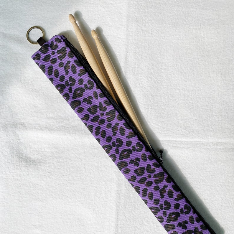 Purple Leopard Drum Stick Case Pouch Bag - Etsy