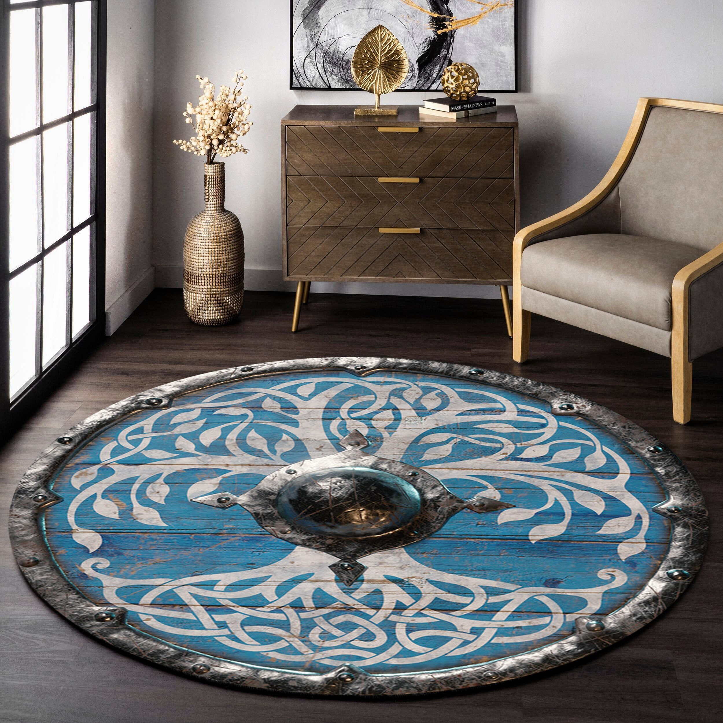 Viking Rug, Yggdrasil Rug,yggdrasil Shield Rug,history Gifts, Nordic ...