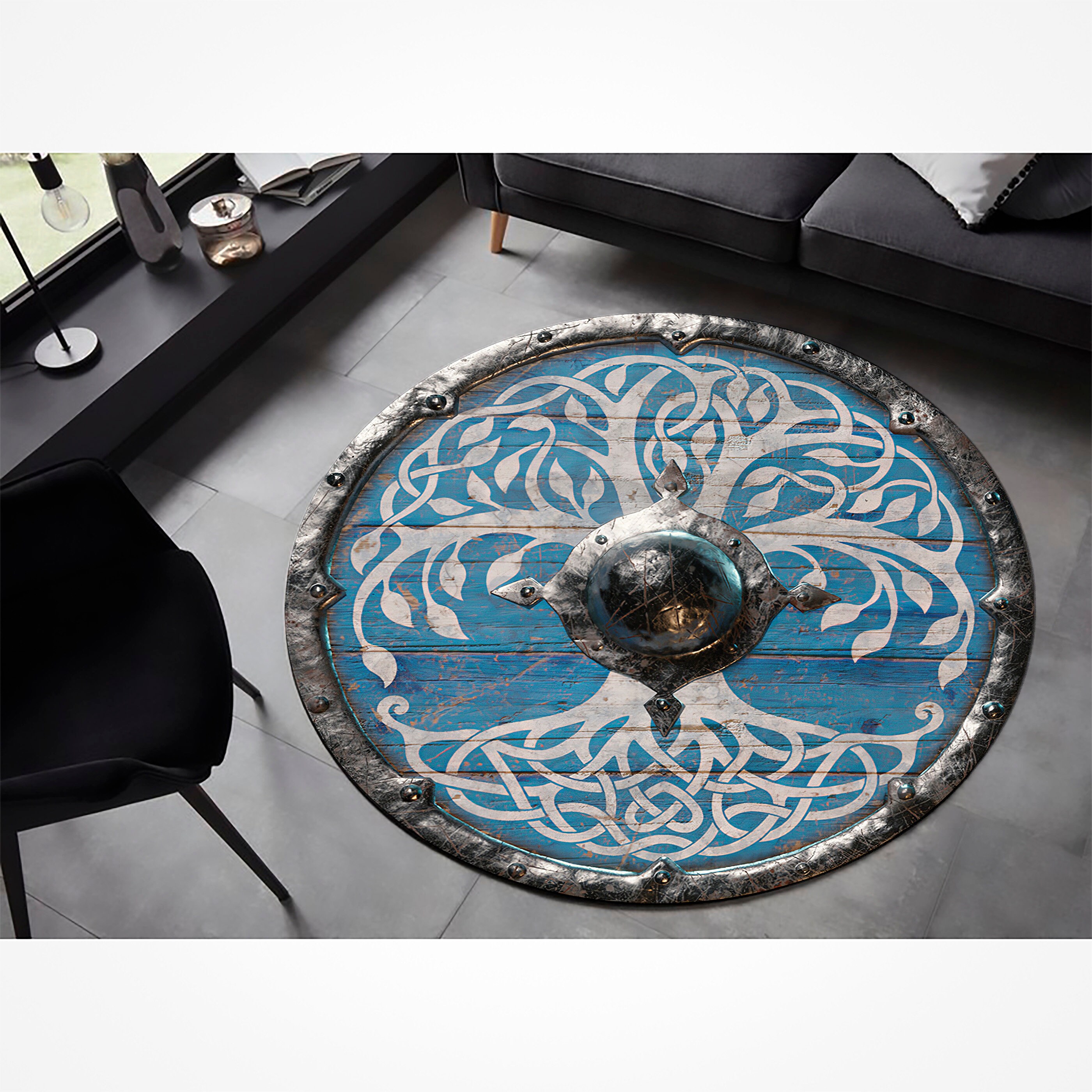 Viking Rug, Yggdrasil Rug,yggdrasil Shield Rug,history Gifts, Nordic ...