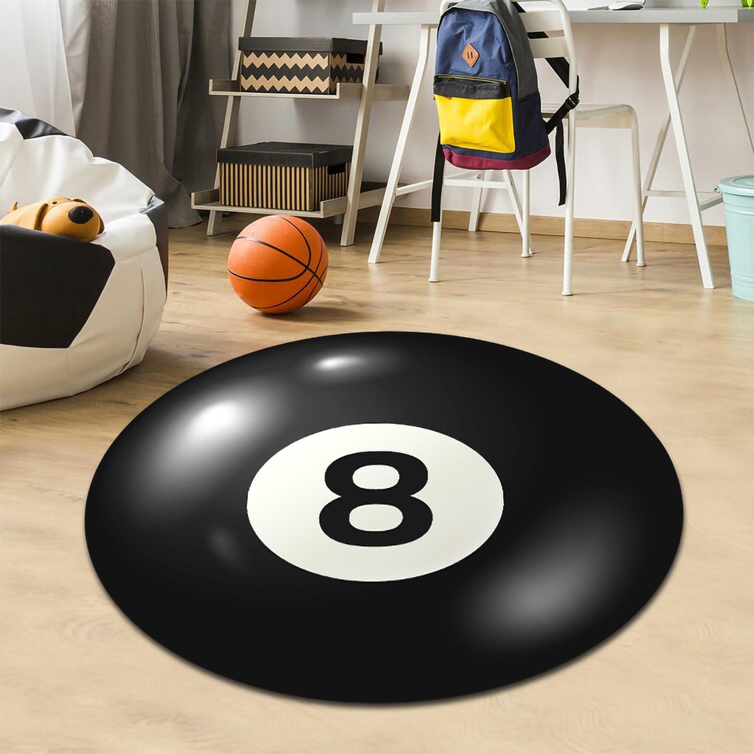 8 Ball Rug, Billiards Ball Rug, Billiards Rug, Cool Sports Rug,game ...