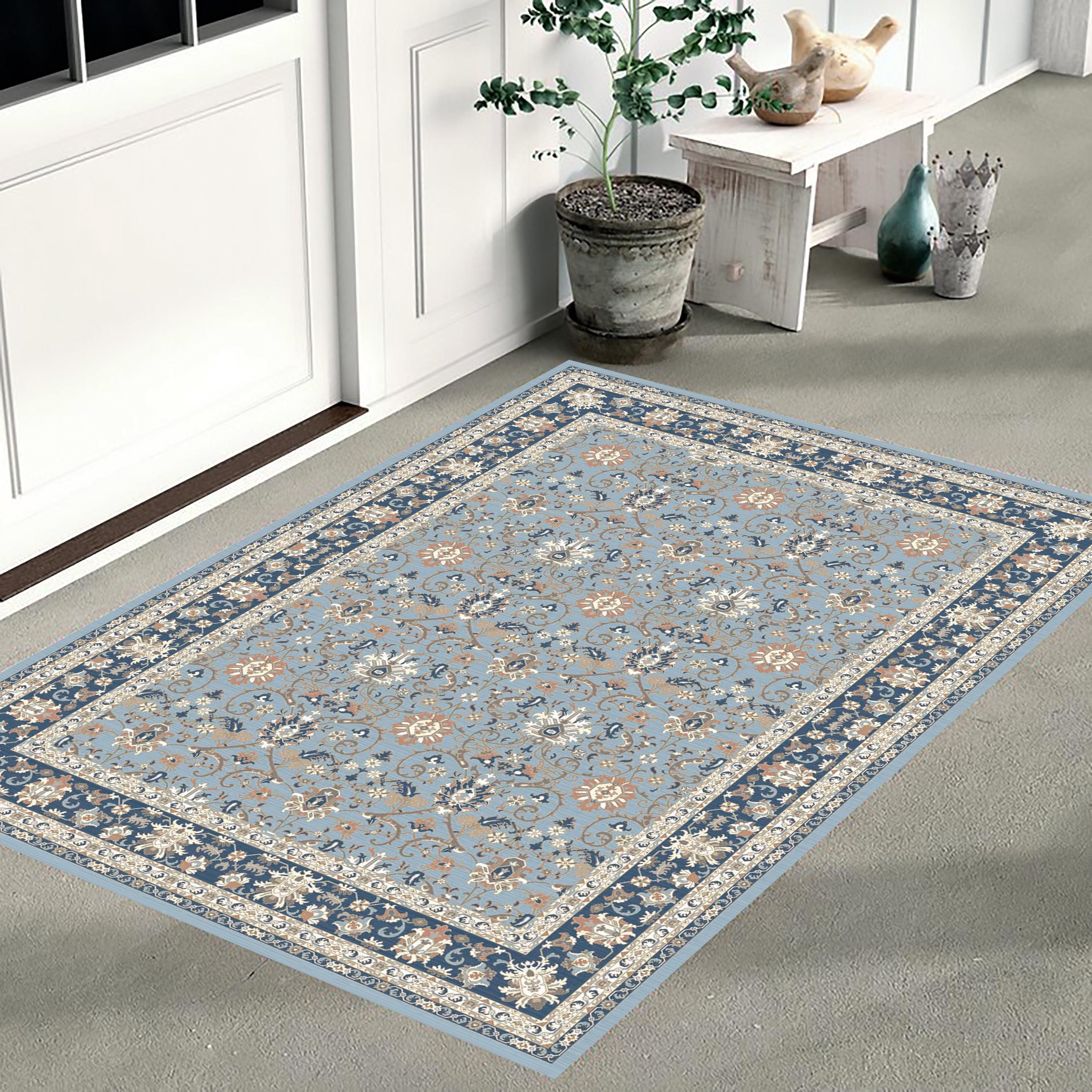 Blue Persian Rug, Tabriz Mahi Rug, Blue Tabriz Rug, Persian Rug 8x10 ...