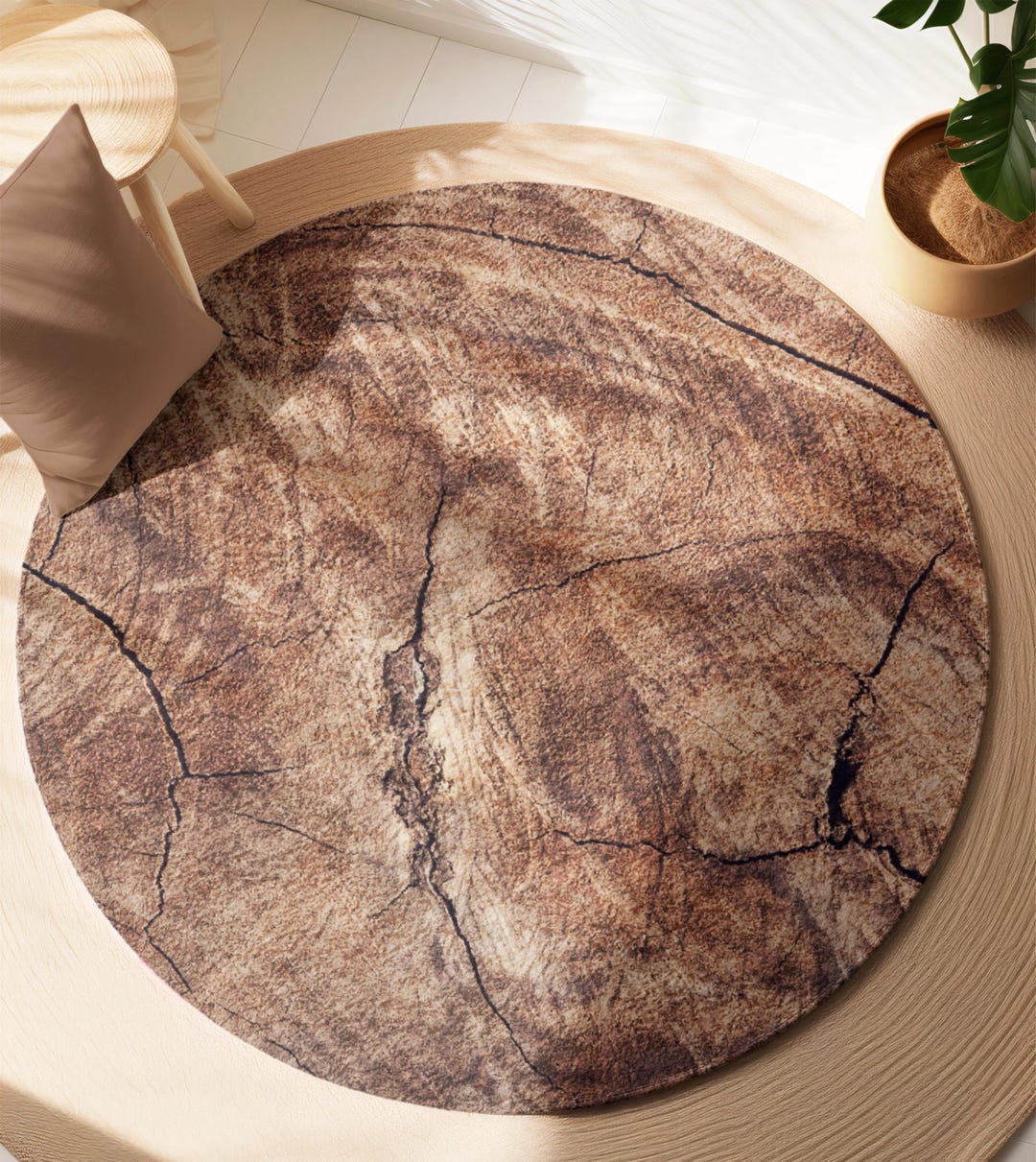 Tree Stump Rug,wood Pattern Rug,round Area Rug,wood Patterns,tree Rug ...