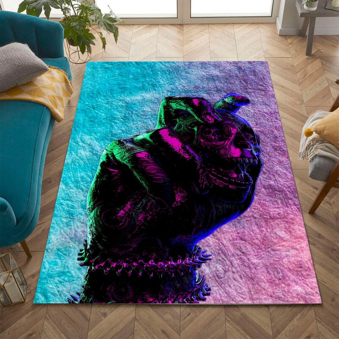 Neon Skull Rug, Gothic Rug, Skeleton Rug, Heavy Metal Rug, Dark Music ...