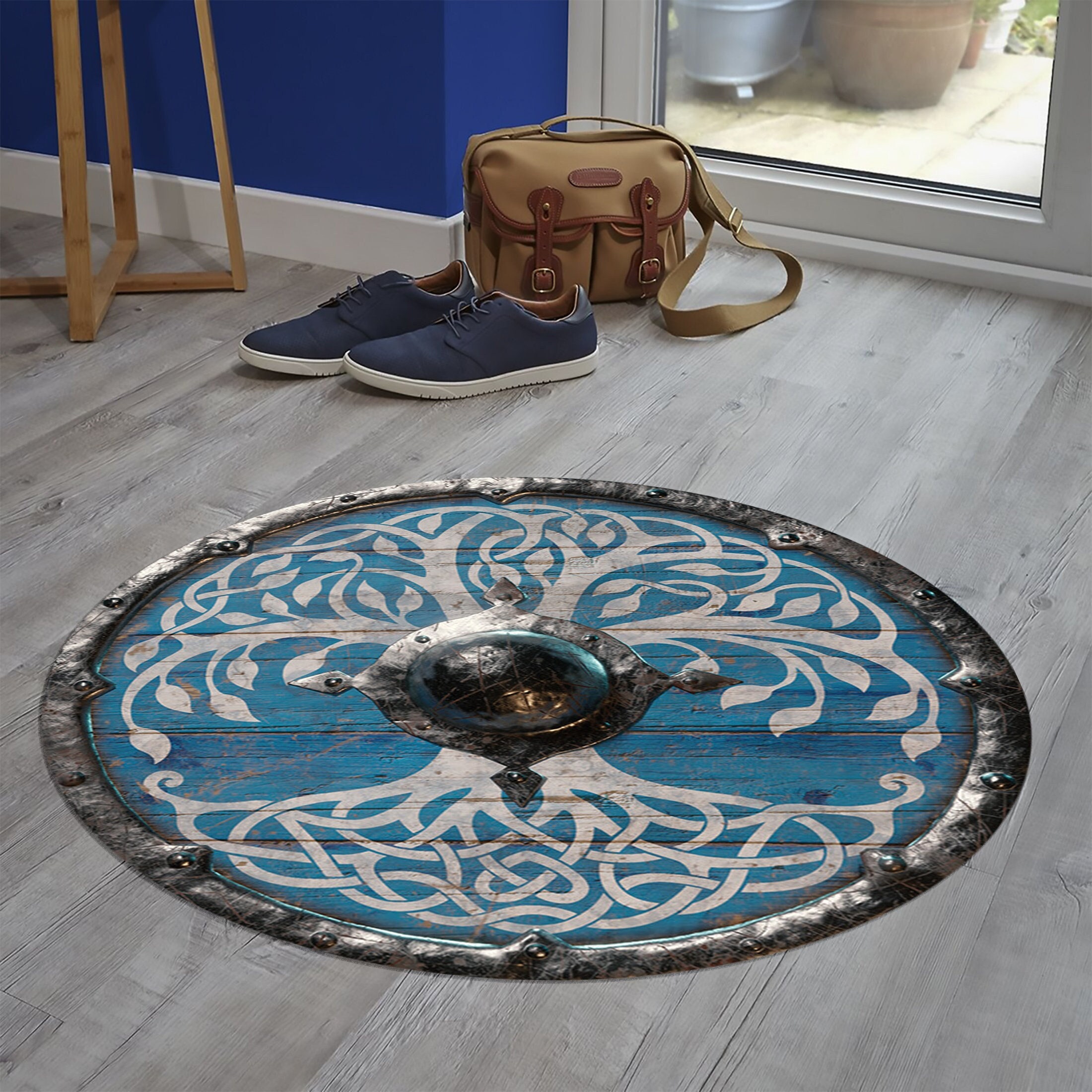 Viking Rug, Yggdrasil Rug,yggdrasil Shield Rug,history Gifts, Nordic ...
