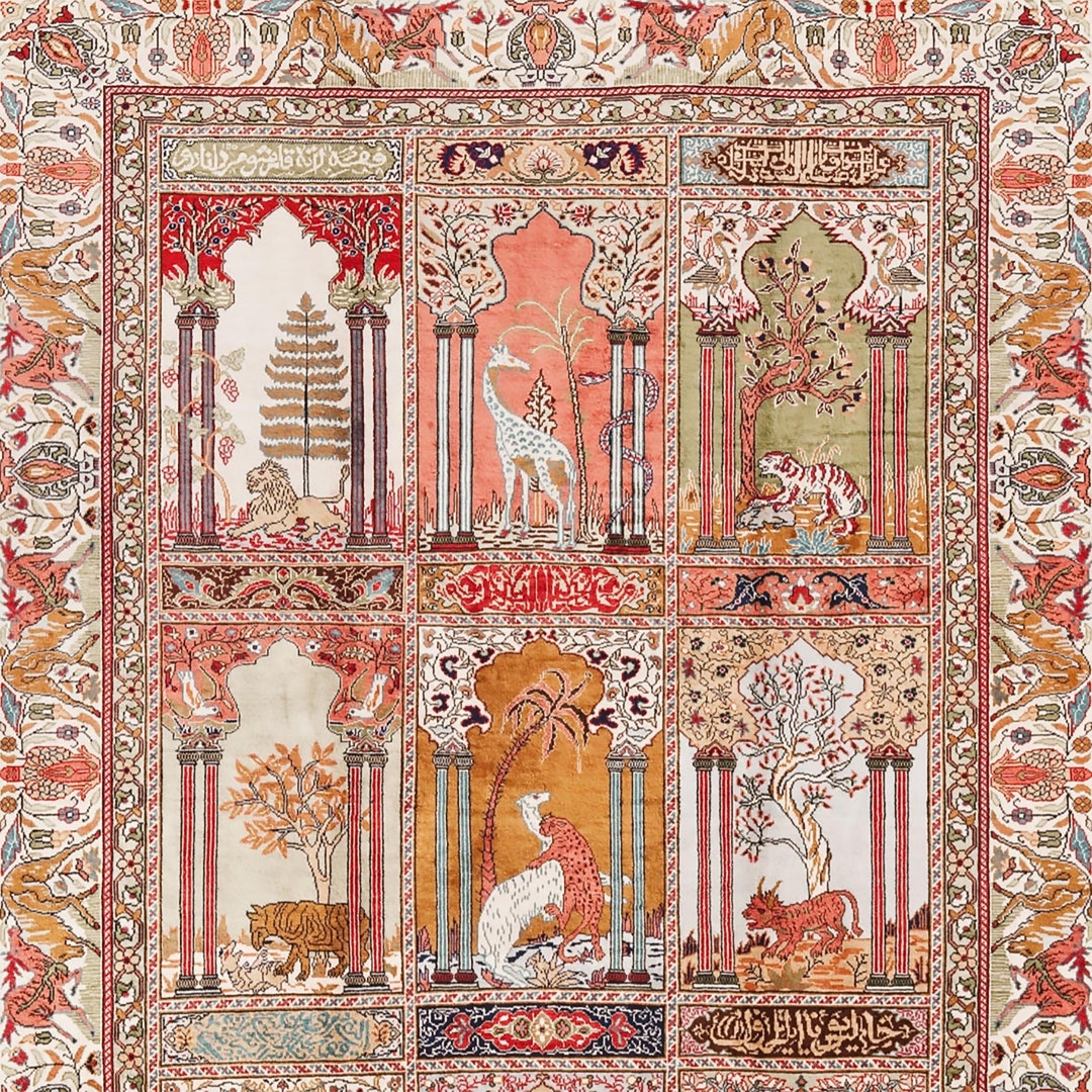 Persian Rug, Persian Rug Animal, Persian Carpet,lion Rug,persian Rug ...