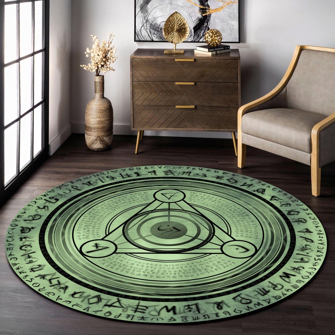 Alchemy Triangle Rug, Black Friday Sales, Gothic Rug,spell Circle ...