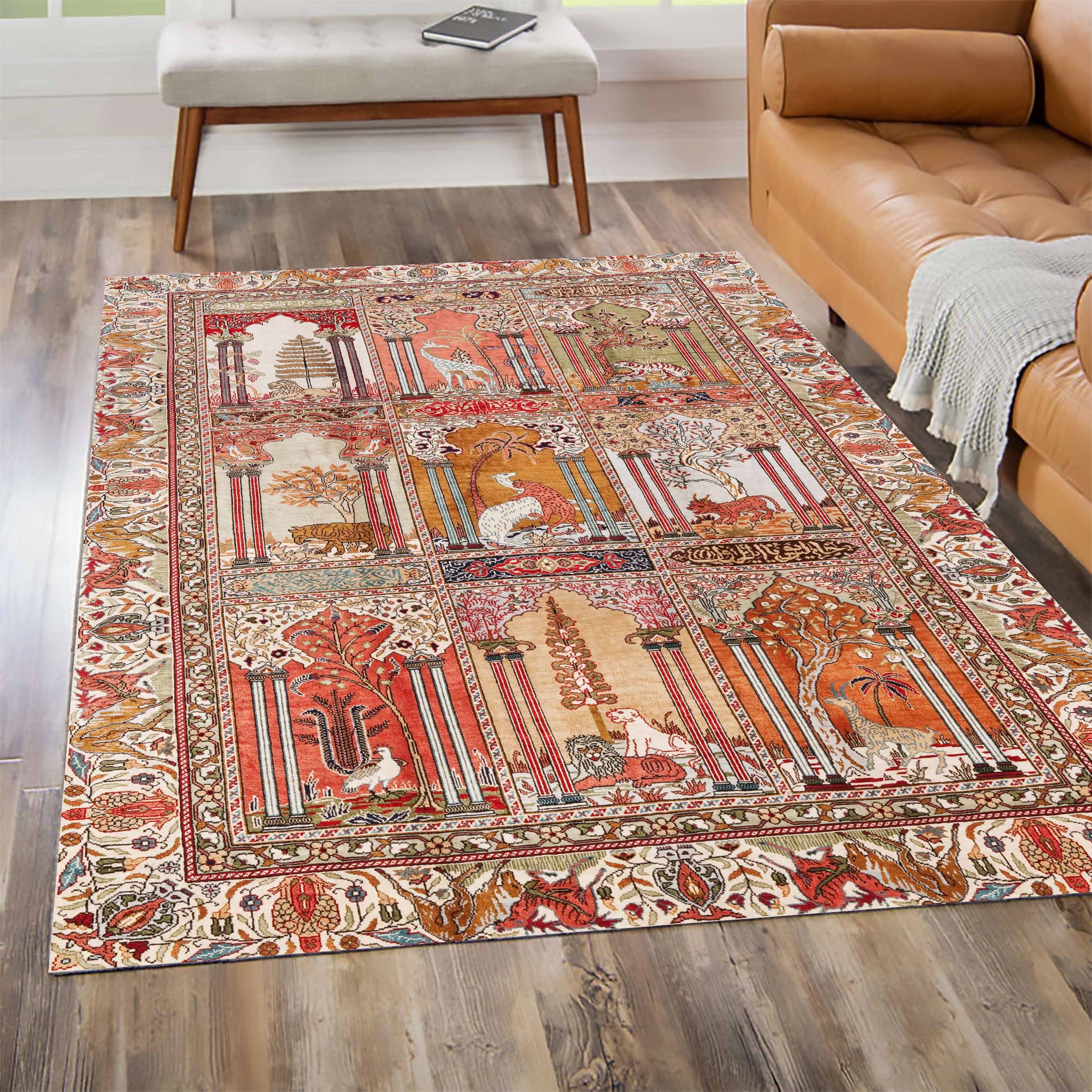 Persian Rug, Persian Rug Animal, Persian Carpet,lion Rug,persian Rug ...