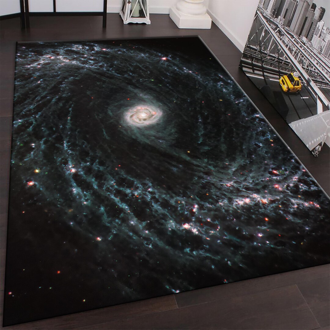 Barred Spiral Galaxy Rug, James Webb Rug, Spiral Rug, Space Rug, Nebula ...