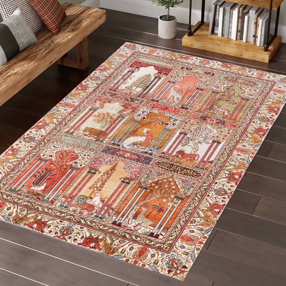 Persian Rug Persian Rug Animal Persian Carpetlion - Etsy