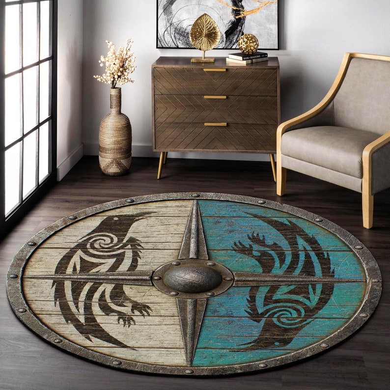 Viking Rug Viking Decor Medieval Shield Viking Shield Rug - Etsy