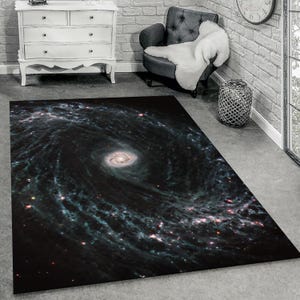 Barred Spiral Galaxy Rug, James Webb Rug, Spiral Rug, Space Rug, Nebula ...