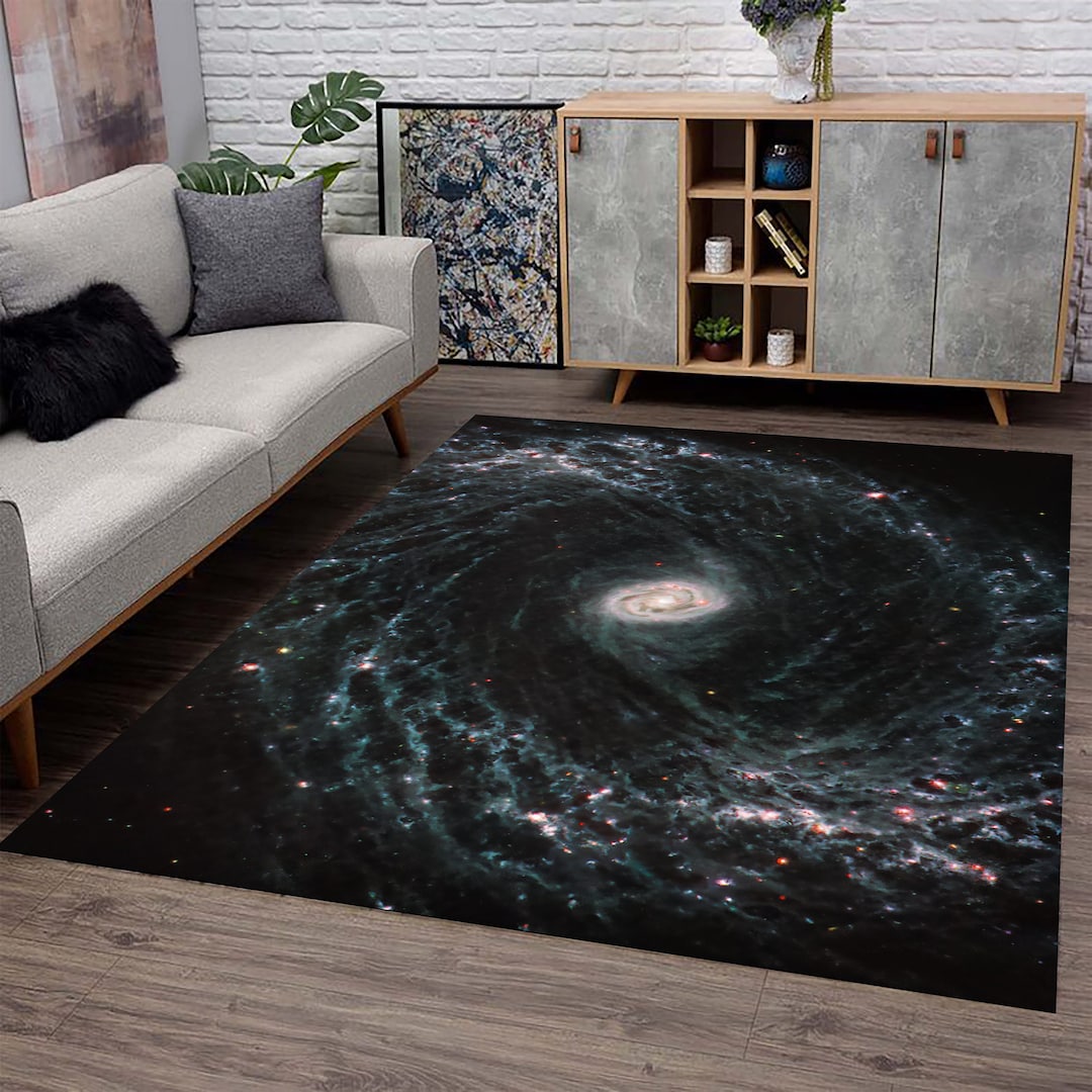 Barred Spiral Galaxy Rug, James Webb Rug, Spiral Rug, Space Rug, Nebula ...