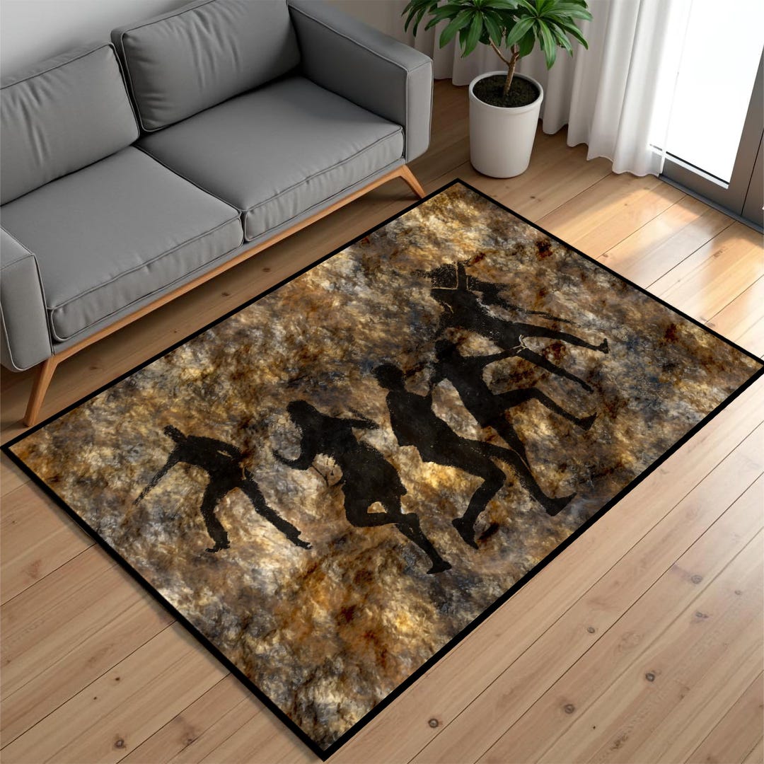 Paleolithic Cave Art Rug: Stone Age Decor, History Lover Gift - Etsy