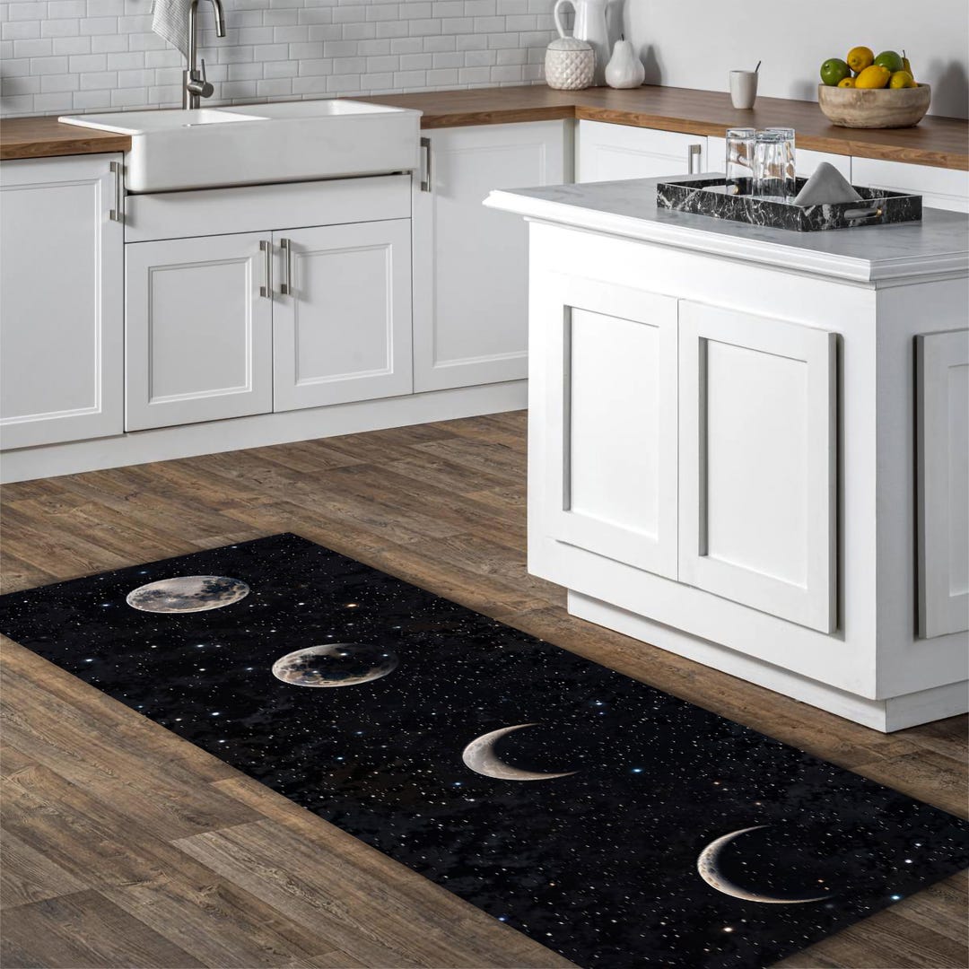 Moon Phases Runner Rug, Starry Sky Runner Rug, Moon Runner Rug, Moon ...