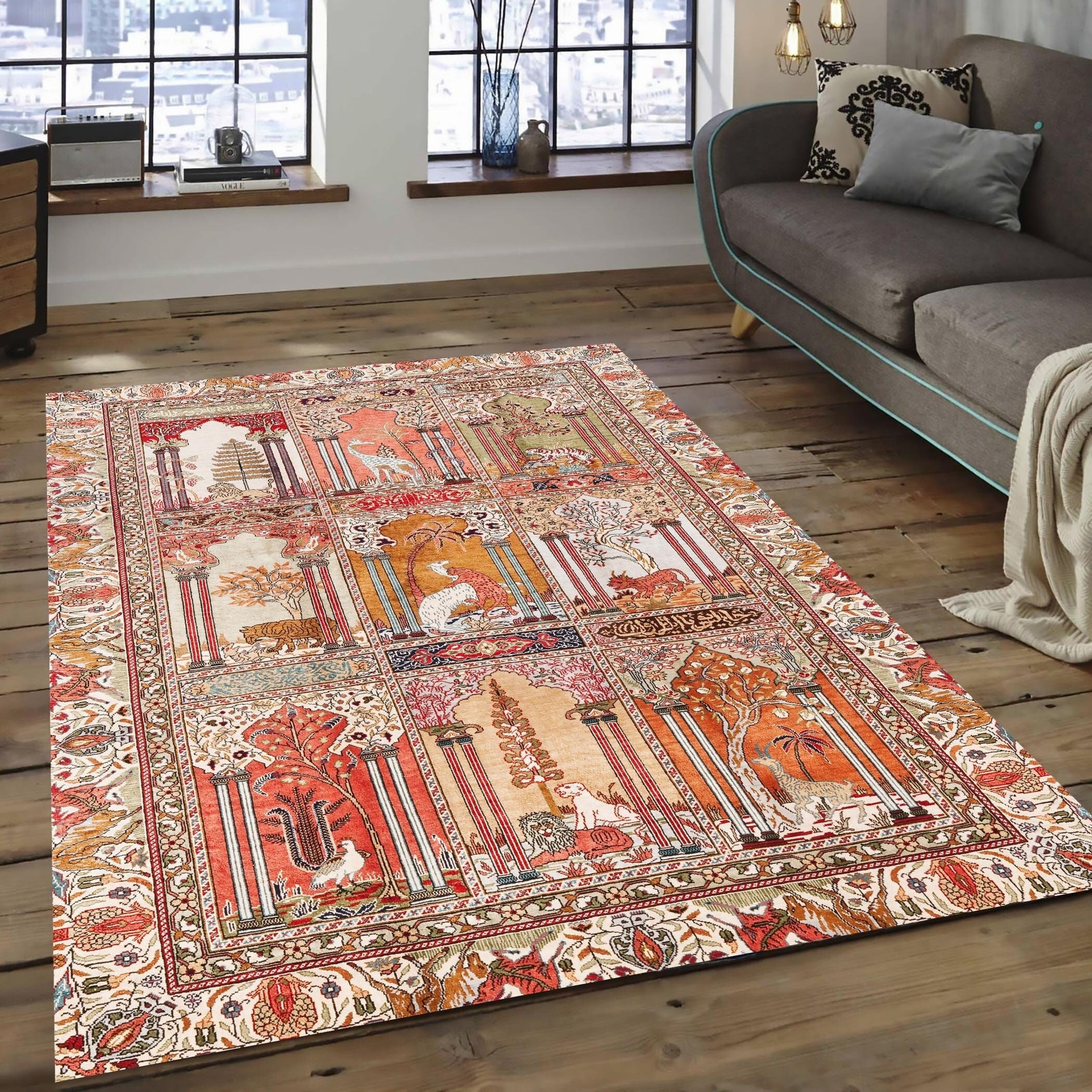 Persian Rug, Persian Rug Animal, Persian Carpet,lion Rug,persian Rug ...