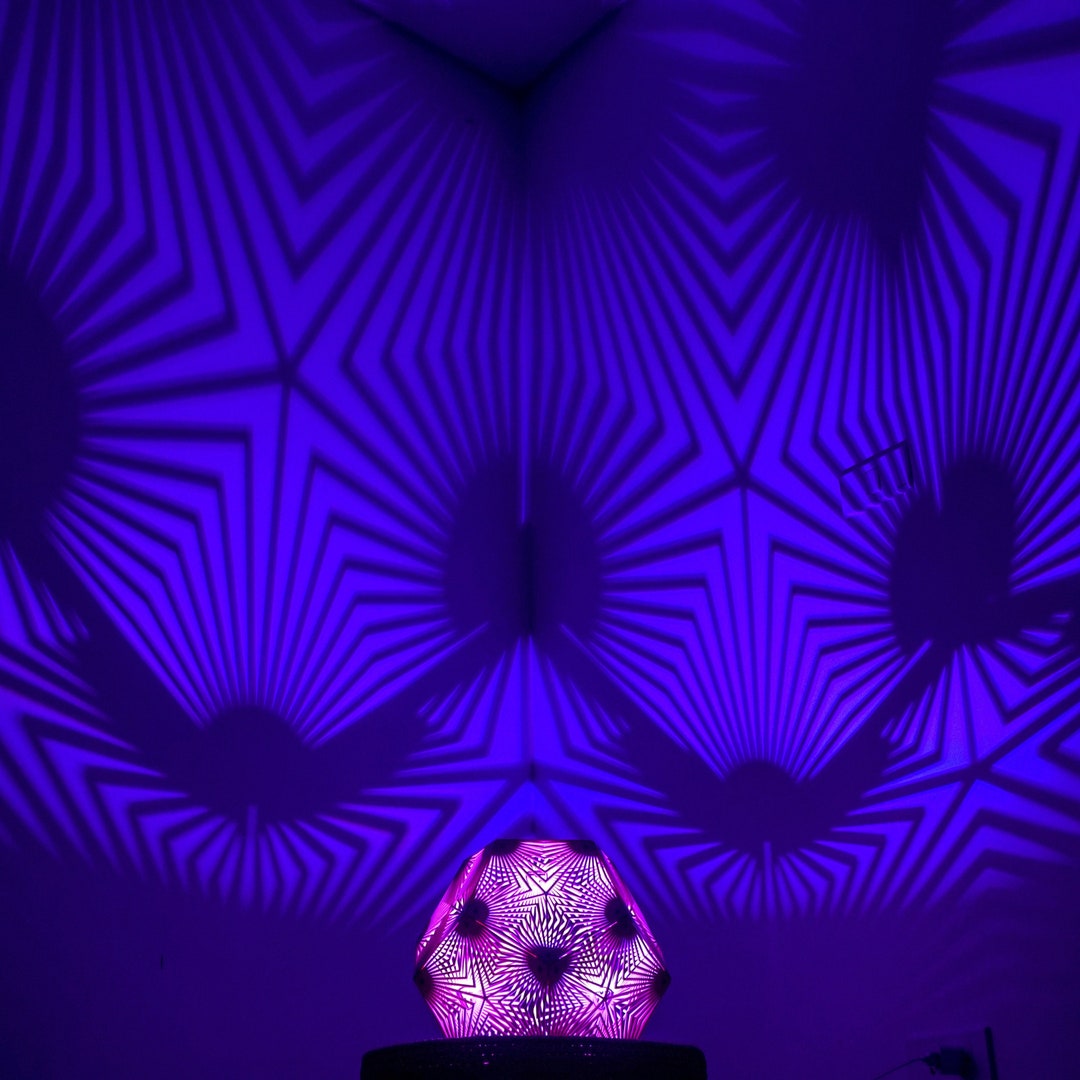 Hyperi RGB Shadow Lamp, Geometry Night Light, Sacred Spiritual Mandala ...