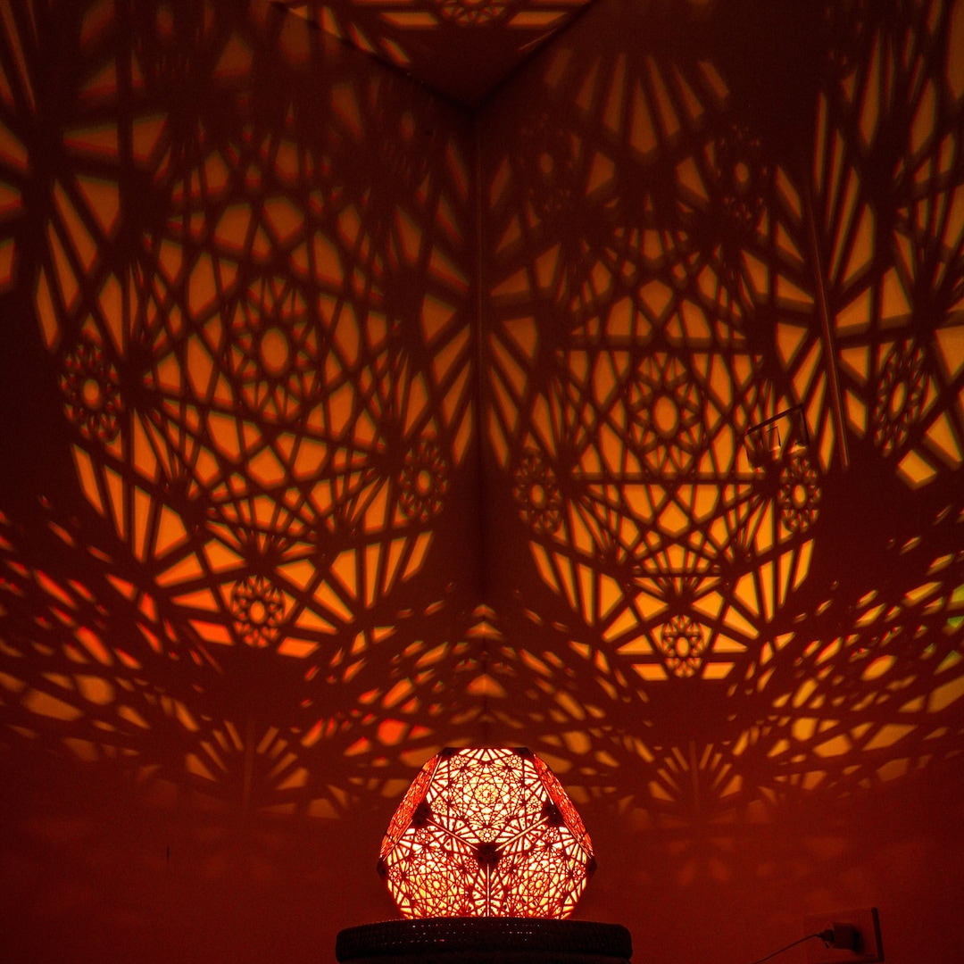 Hyperi RGB Shadow Lamp, Geometry Night Light, Sacred Spiritual Mandala ...