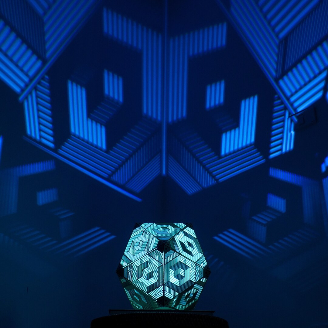 Hyperi Shadow Lamp, Geometry Night Light Shade Lantern Wood Led Decor ...