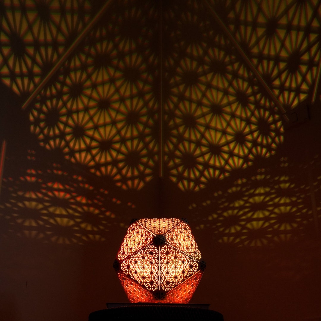 Hyperi RGB Shadow Lamp, Geometry Night Light, Shade Lantern Wood Led ...