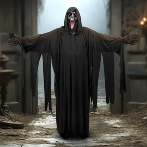 SCREAM 6 Robe Halloween Ghostface Costume Scream Cloak Black - Etsy